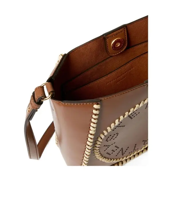Stella McCartney Raffia Trim Crossbody Bag - Tan