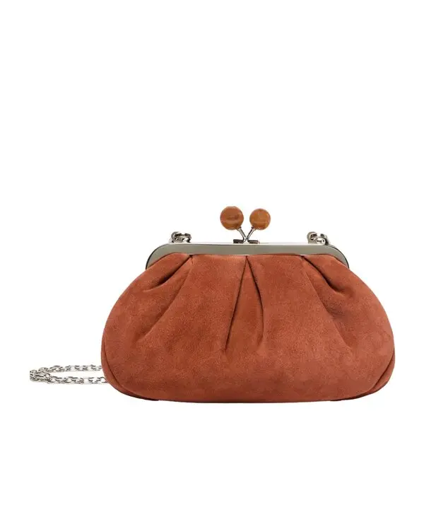 Max Mara Small Pasticcino Suede Clutch Bag - Brown