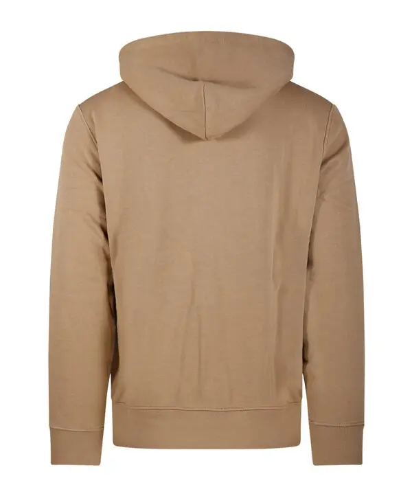 Ralph Lauren Embroidered Logo Zip-up Hoodie - Beige