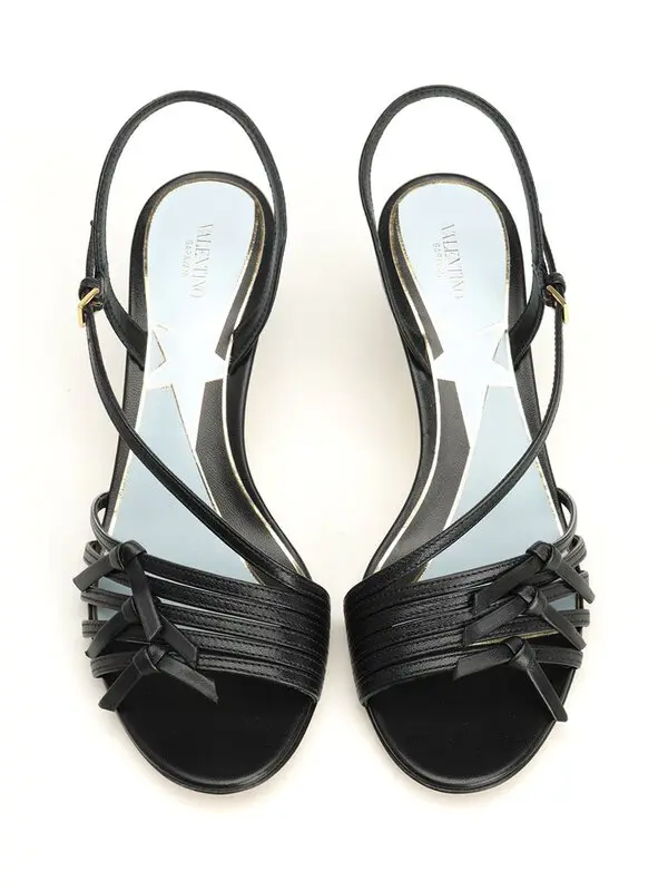 Valentino Garavani Strappy Heeled Sandals With Bow Detailing - Black