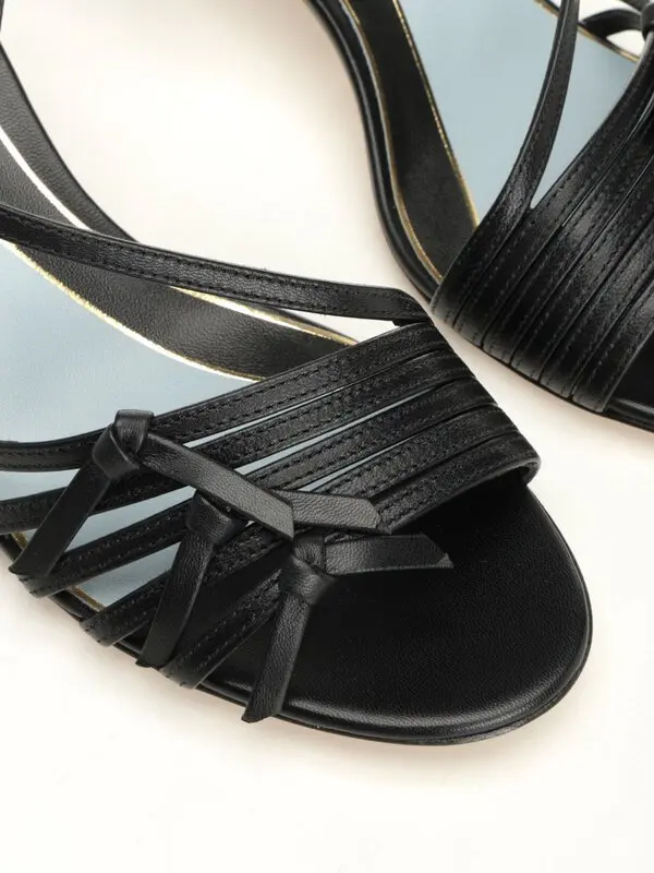 Valentino Garavani Strappy Heeled Sandals With Bow Detailing - Black