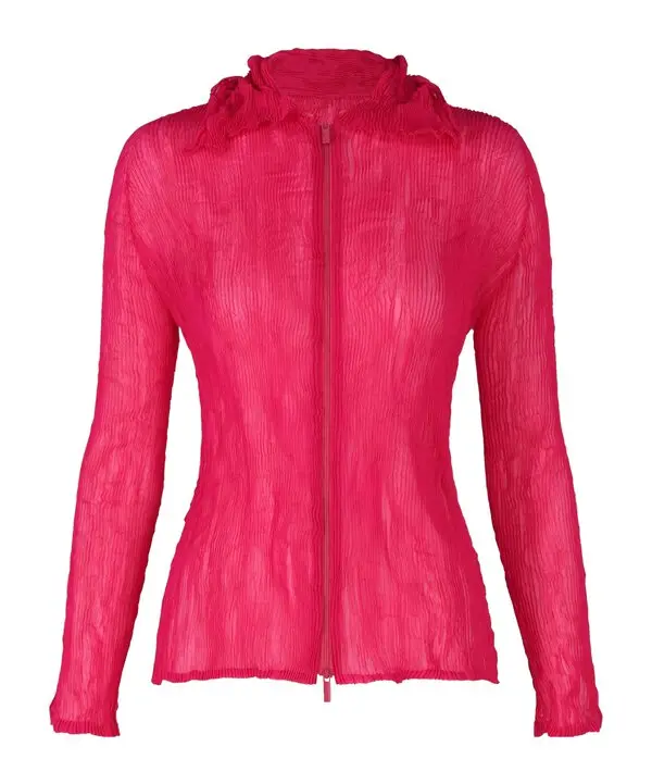 Issey Miyake Ruffled Zip-fastening Shirt - Pink Robin