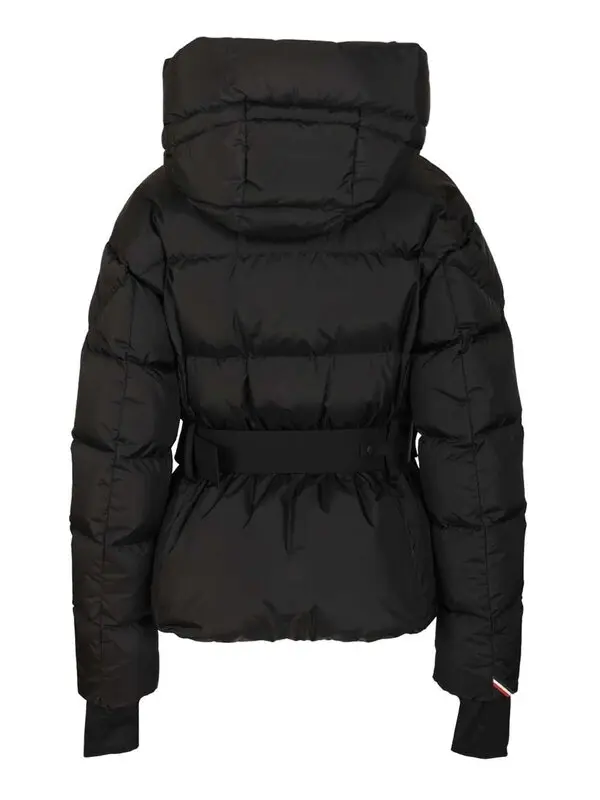 Moncler Belted Hooded Down Jacket - Black