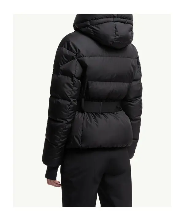 Moncler Belted Hooded Down Jacket - Black