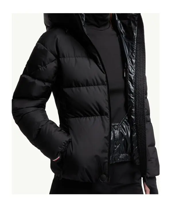 Moncler Belted Hooded Down Jacket - Black