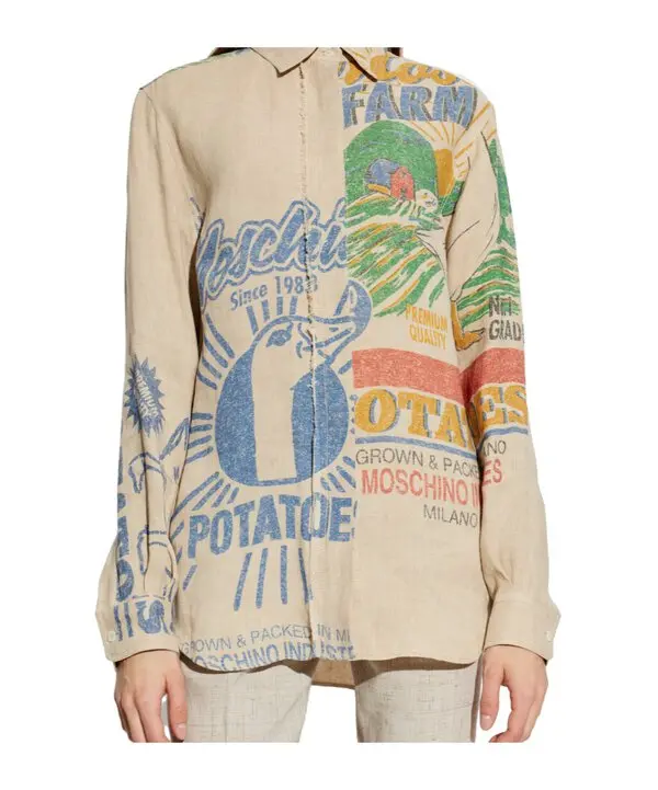 Moschino Farm Print Linen Shirt - No