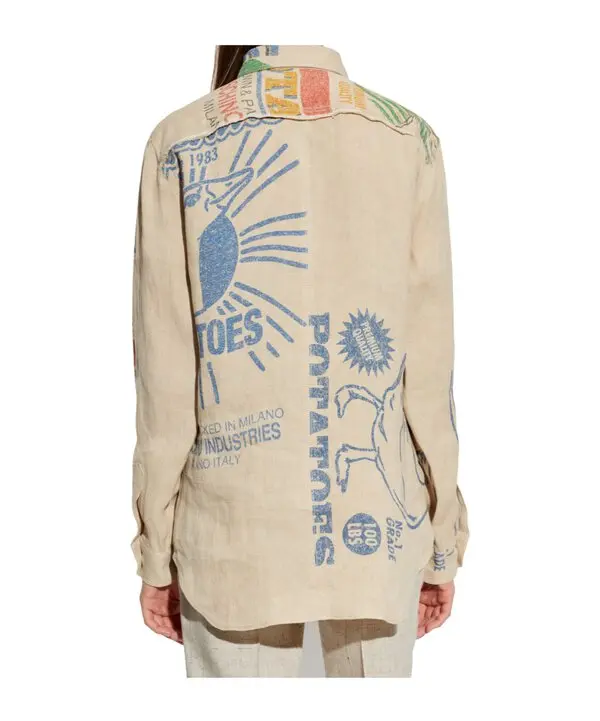 Moschino Farm Print Linen Shirt - No