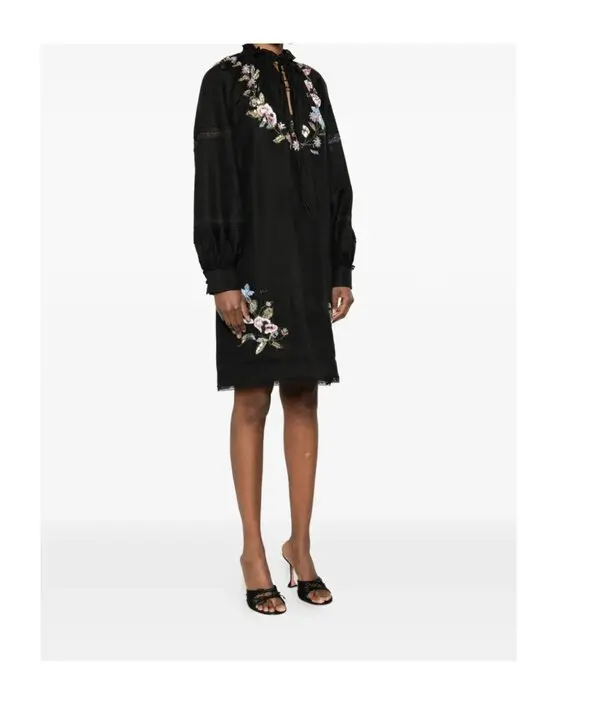 Valentino Garavani Floral Embroidered Long Sleeve Dress