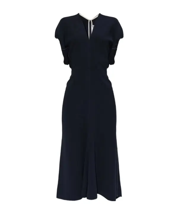 Victoria Beckham Edith Midi Dress - Navy