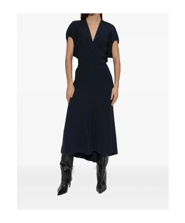 Victoria Beckham Edith Midi Dress - Navy