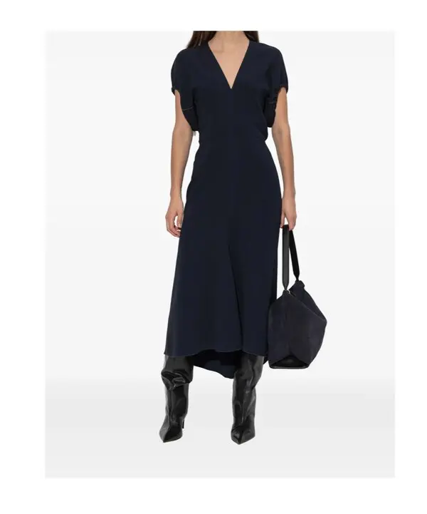 Victoria Beckham Edith Midi Dress - Navy