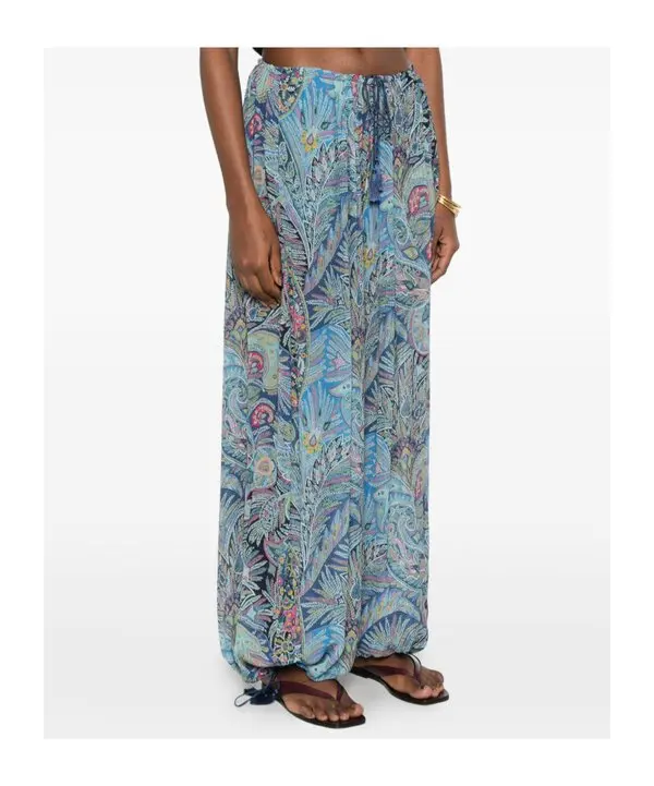 Etro Paisley Wide-leg Pants - Blue