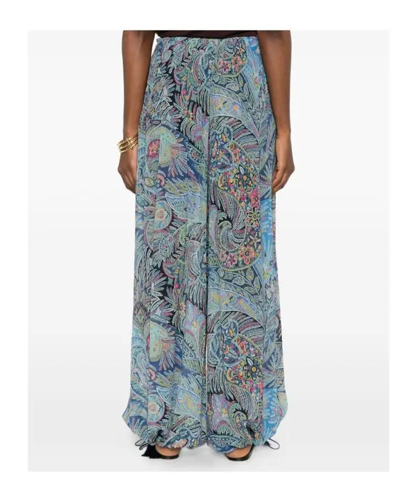 Etro Paisley Wide-leg Pants - Blue