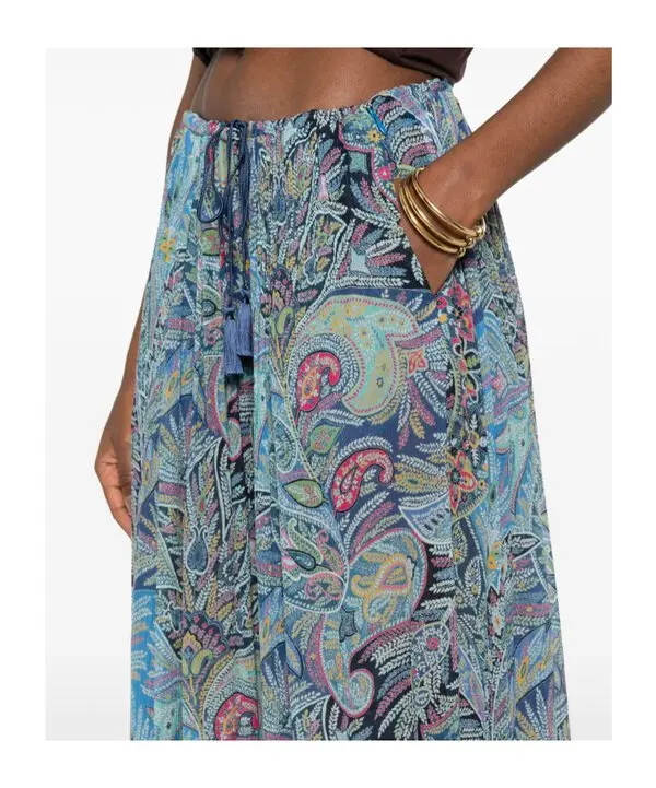 Etro Paisley Wide-leg Pants - Blue