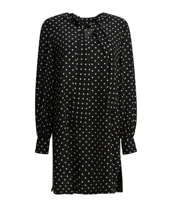 Valentino Garavani Polka Dot Printed Long-sleeve Dress