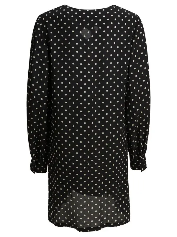 Valentino Garavani Polka Dot Printed Long-sleeve Dress