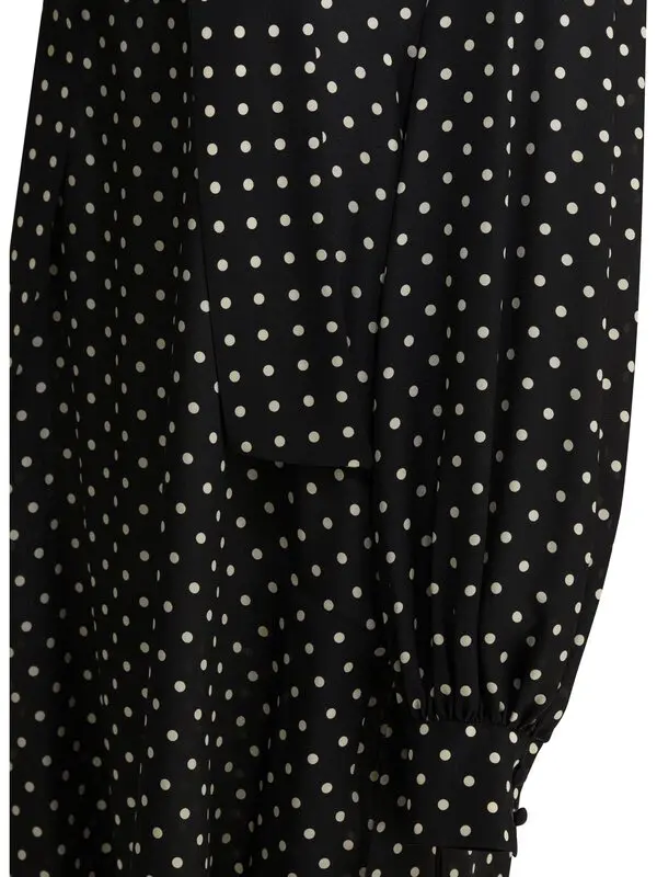Valentino Garavani Polka Dot Printed Long-sleeve Dress