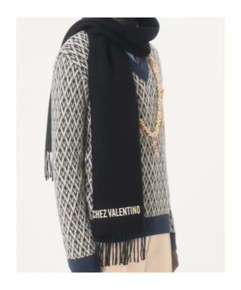 Valentino Garavani Chez -embroidery Fringed Scarf