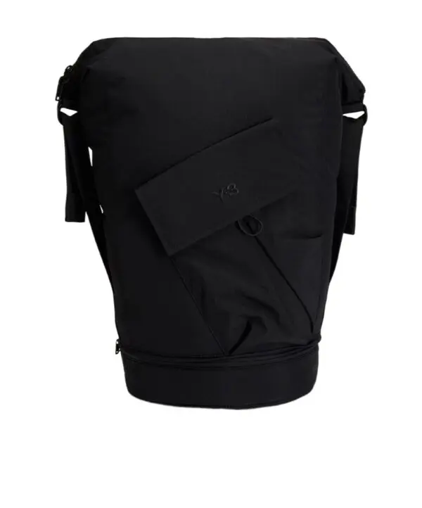 Y3 Logo Flap Backpack - Black