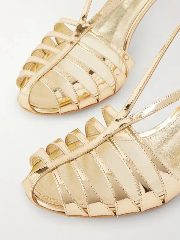 FERRAGAMO Lilie Metallic Leather High-heeled Sandals - Golden