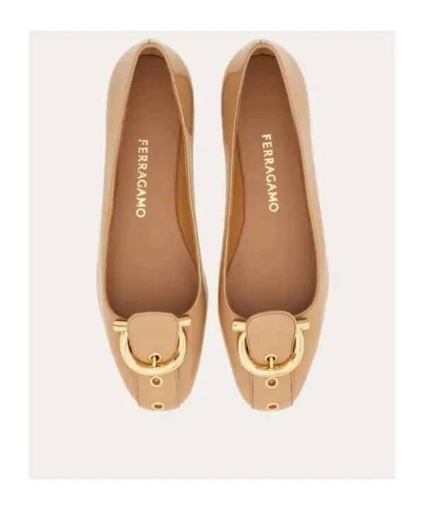 FERRAGAMO Gancini Ballet Flat - Nude