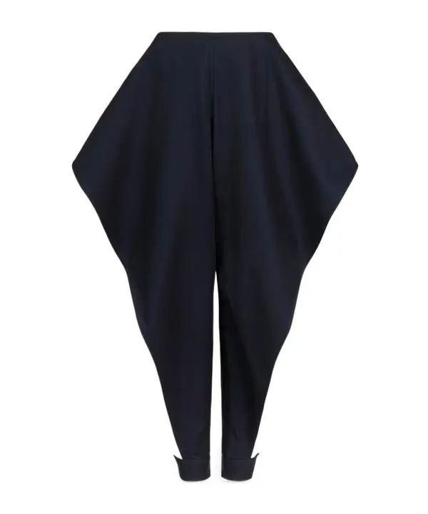Alaïa Mid-rise Tapered Trousers With Ruffled Edges