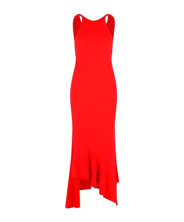 Andamane Asymmetrical Hem Skirt - Red