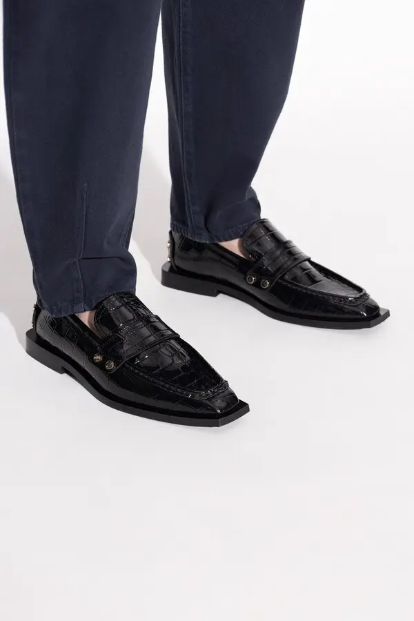 GANNI Square-toe Loafers With Block Heel - Black