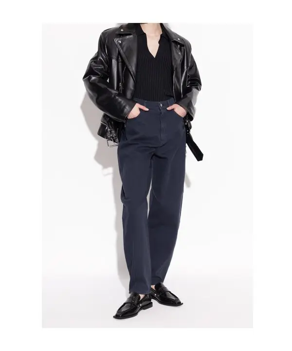 GANNI Square-toe Loafers With Block Heel - Black