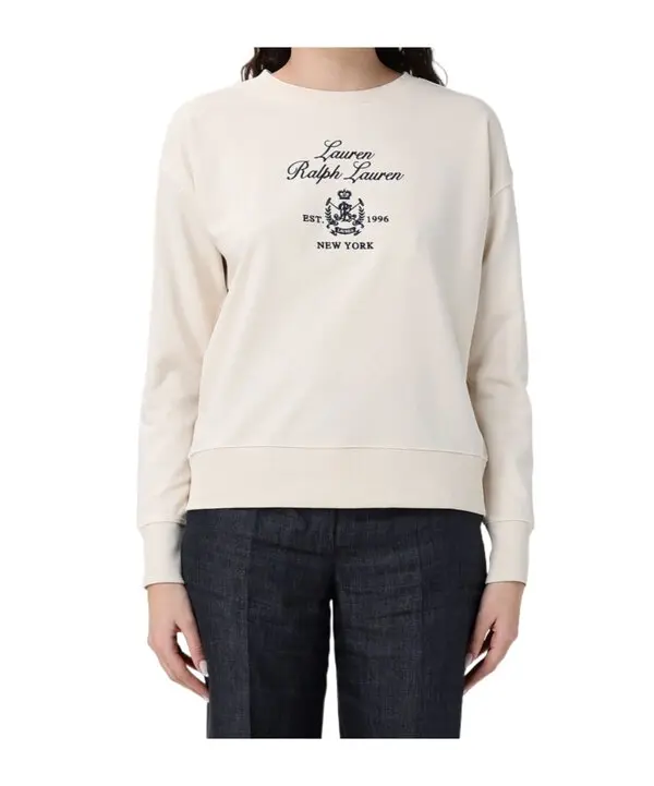 Ralph Lauren Crewneck Sweatshirt With Logo Print - Beige