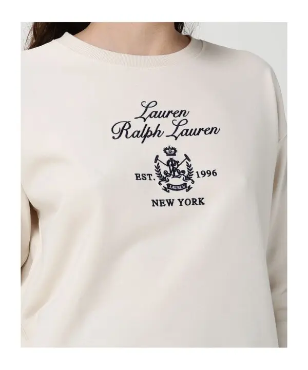 Ralph Lauren Crewneck Sweatshirt With Logo Print - Beige