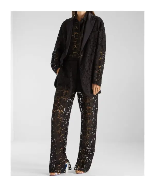 Fendi Lace Floral Motif Trousers