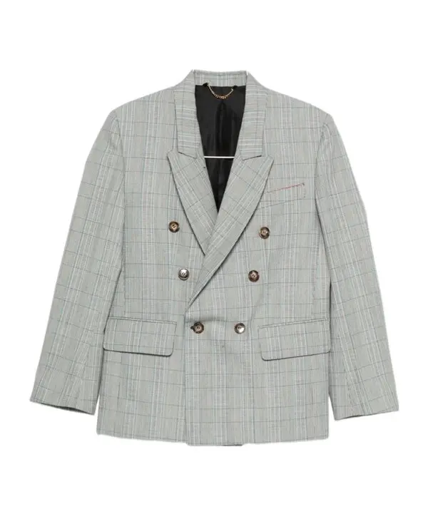 Victoria Beckham Double-breasted Tailored Blazer With Notched Lapel - Gray