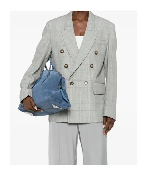 Victoria Beckham Double-breasted Tailored Blazer With Notched Lapel - Gray
