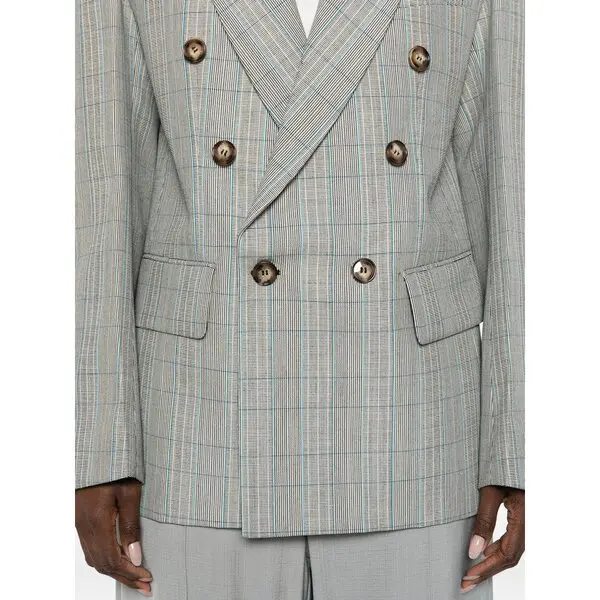 Victoria Beckham Double-breasted Tailored Blazer With Notched Lapel - Gray
