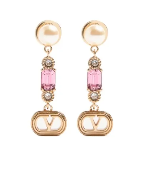 Valentino Garavani Ovalette Embellished Earrings - Yellow