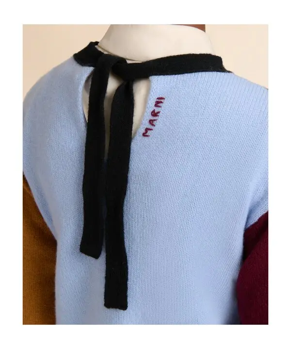 Marni Colour-blocked Pullover With Embroidered Logo - Brown