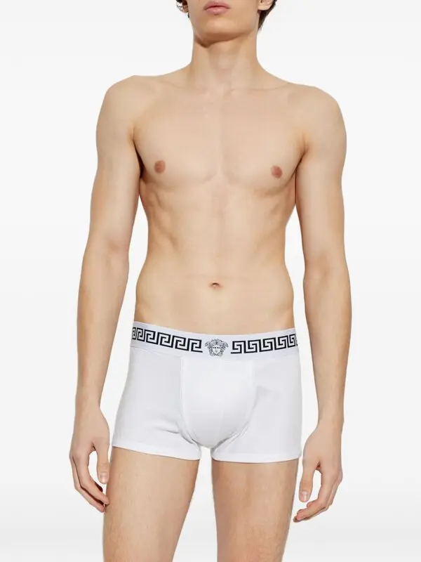Versace Greca Logo Three-pack Boxer Briefs - White