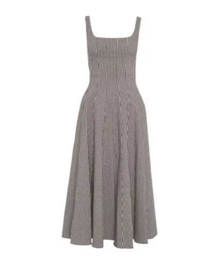 Staud Midi Dress With Graphic Print - Gray
