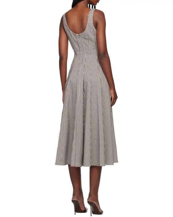 Staud Midi Dress With Graphic Print - Gray