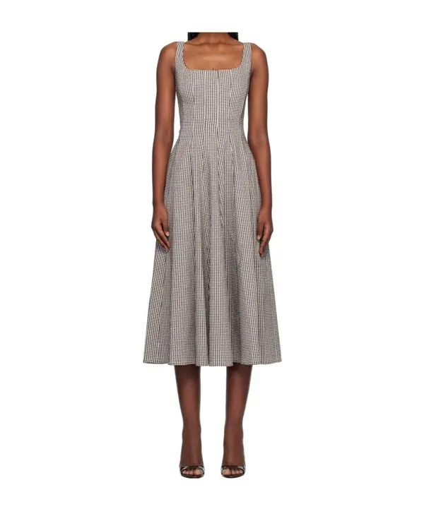 Staud Midi Dress With Graphic Print - Gray