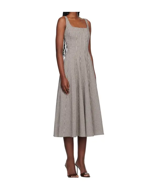 Staud Midi Dress With Graphic Print - Gray