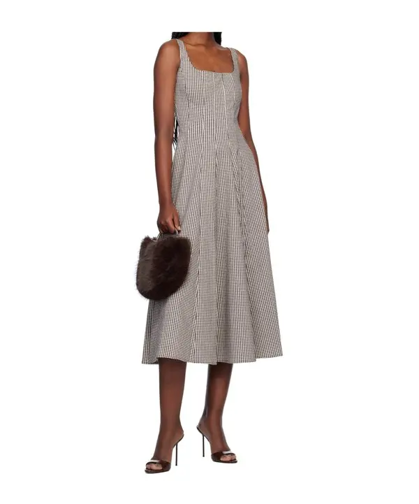 Staud Midi Dress With Graphic Print - Gray