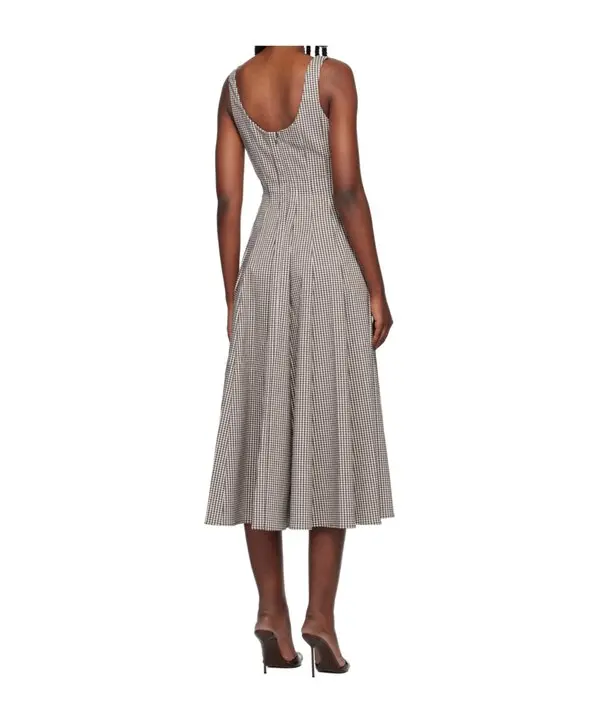 Staud Midi Dress With Graphic Print - Gray