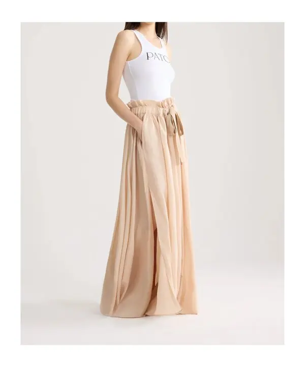PATOU Ribbon Maxi Skirt - Beige