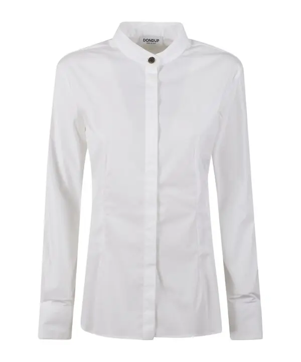 DONDUP Long-sleeve Shirt With Stand-up Collar And Button Fastening - White