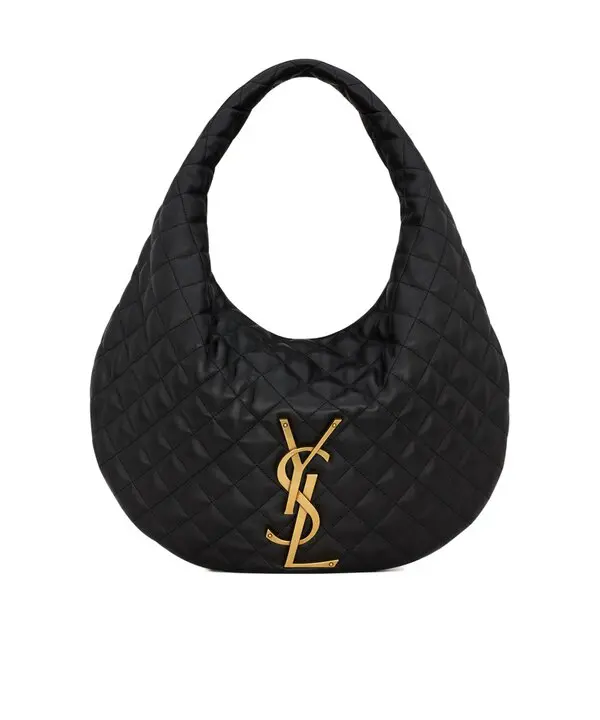 Saint Laurent Icare Quilted Lambskin Hobo Bag - Black
