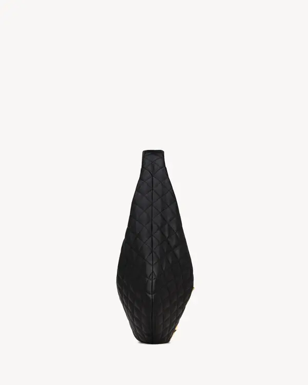 Saint Laurent Icare Quilted Lambskin Hobo Bag - Black