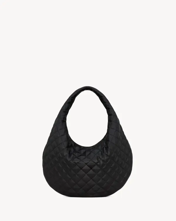 Saint Laurent Icare Quilted Lambskin Hobo Bag - Black