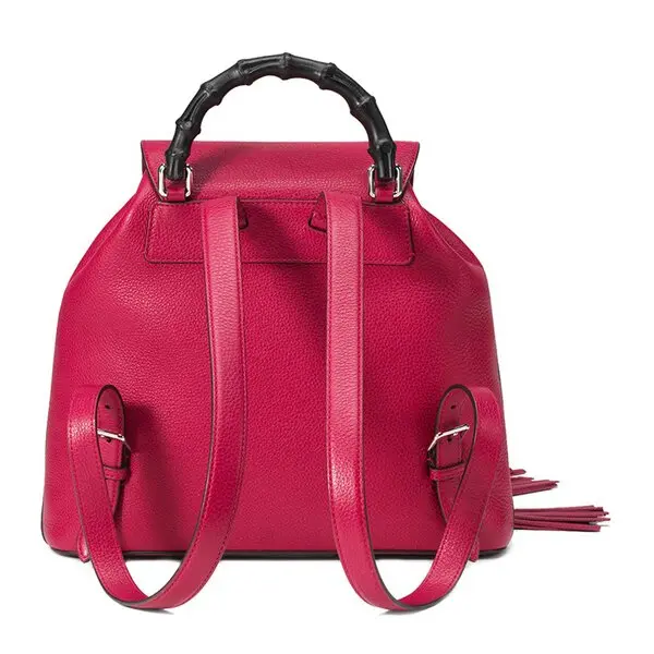 Gucci Grain Logo Backpack With Tassel Details - Red